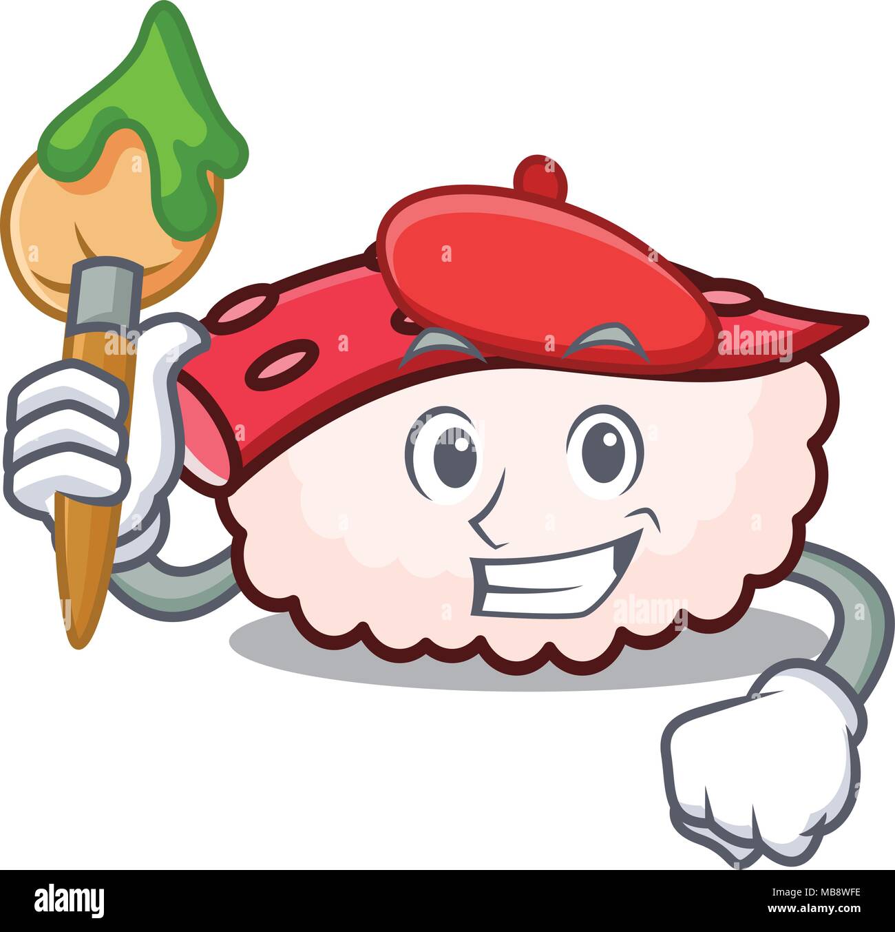 Artist tako sushi character cartoon Stock Vector Image & Art - Alamy