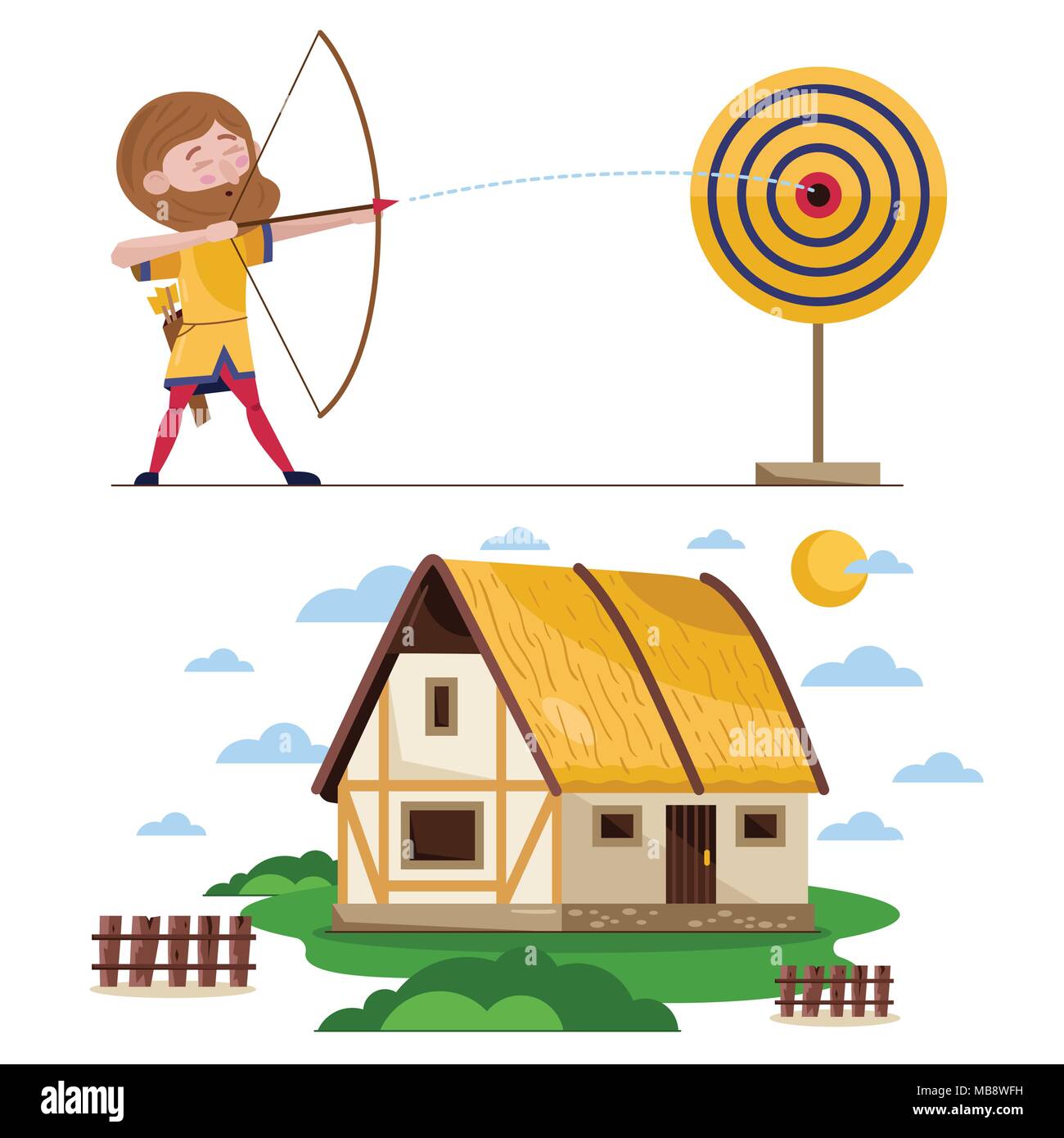 Old white house clip Stock Vector Images - Alamy