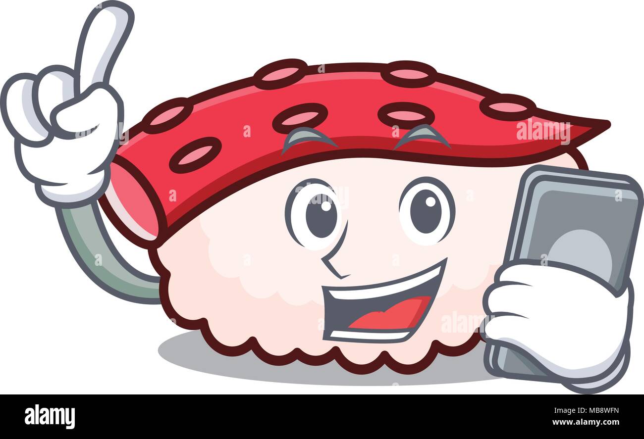 With phone tako sushi character cartoon Stock Vector Image & Art - Alamy