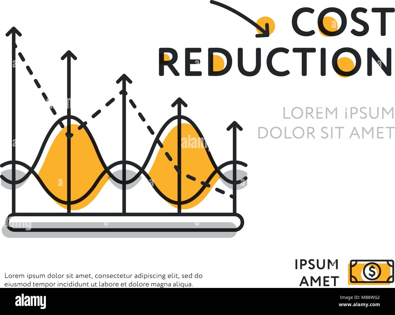 Colorful template representing cost reduction Stock Vector Image & Art ...