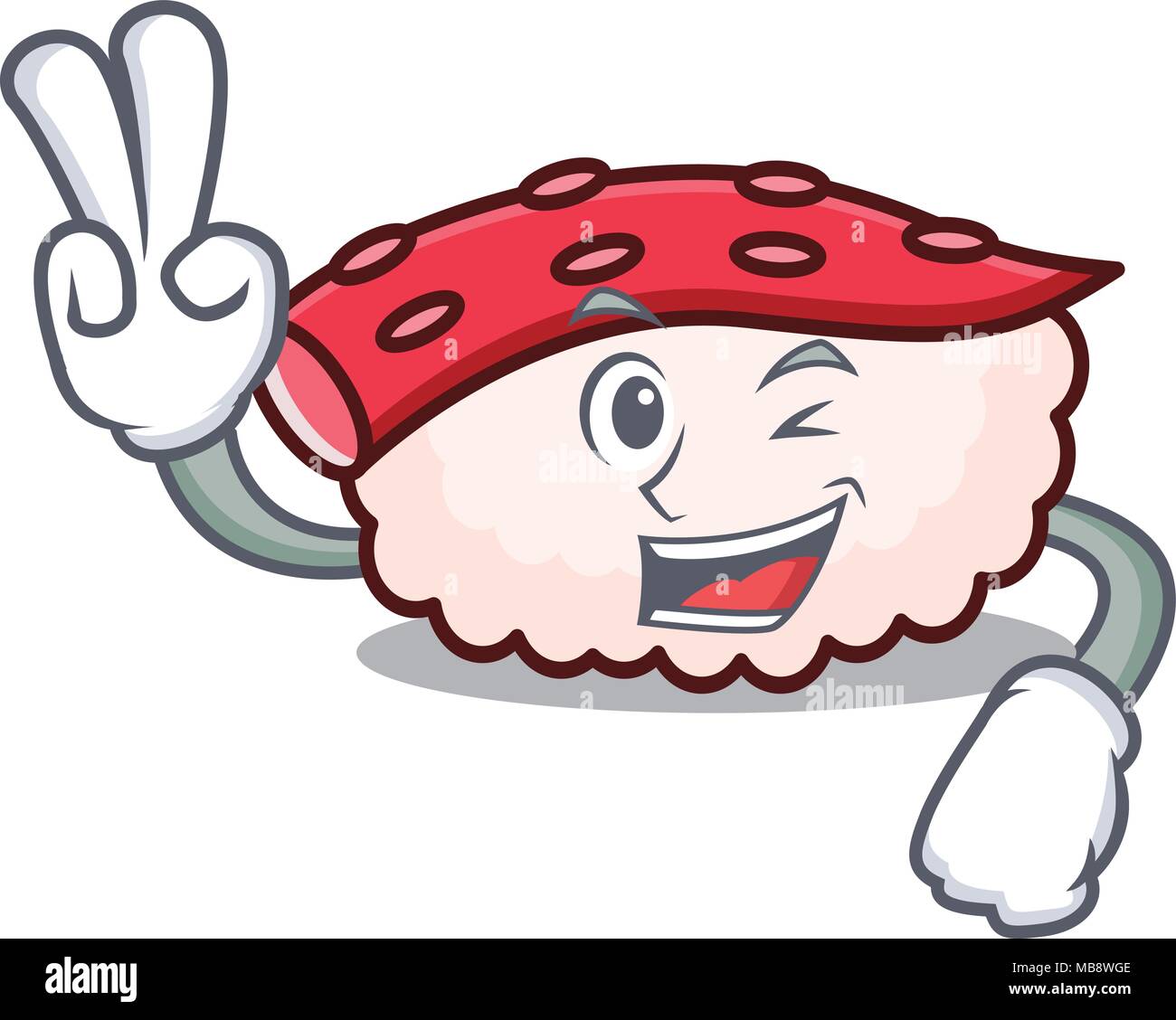 Two finger tako sushi character cartoon Stock Vector Image & Art - Alamy