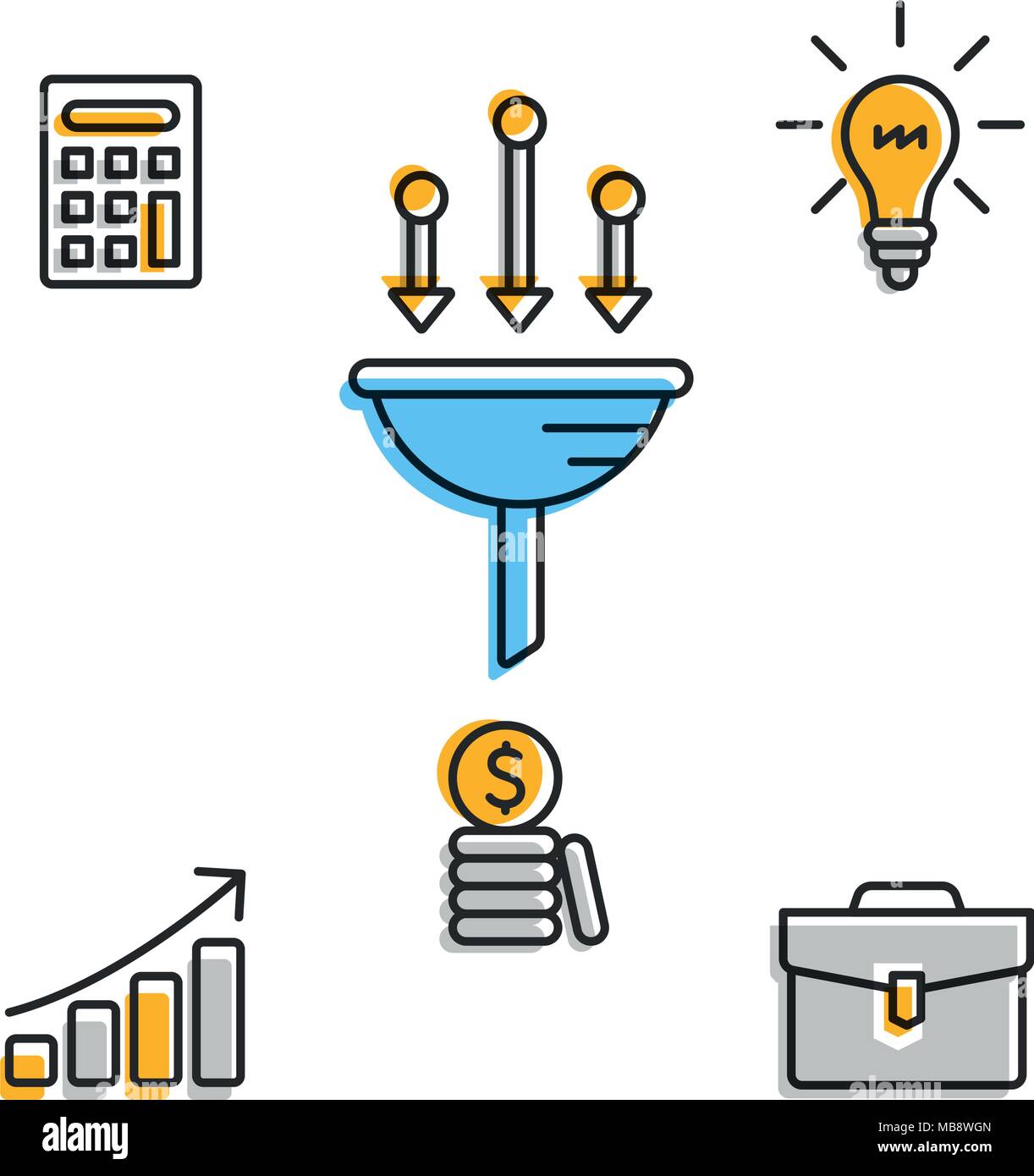 Successful business icons in set Stock Vector Image & Art - Alamy