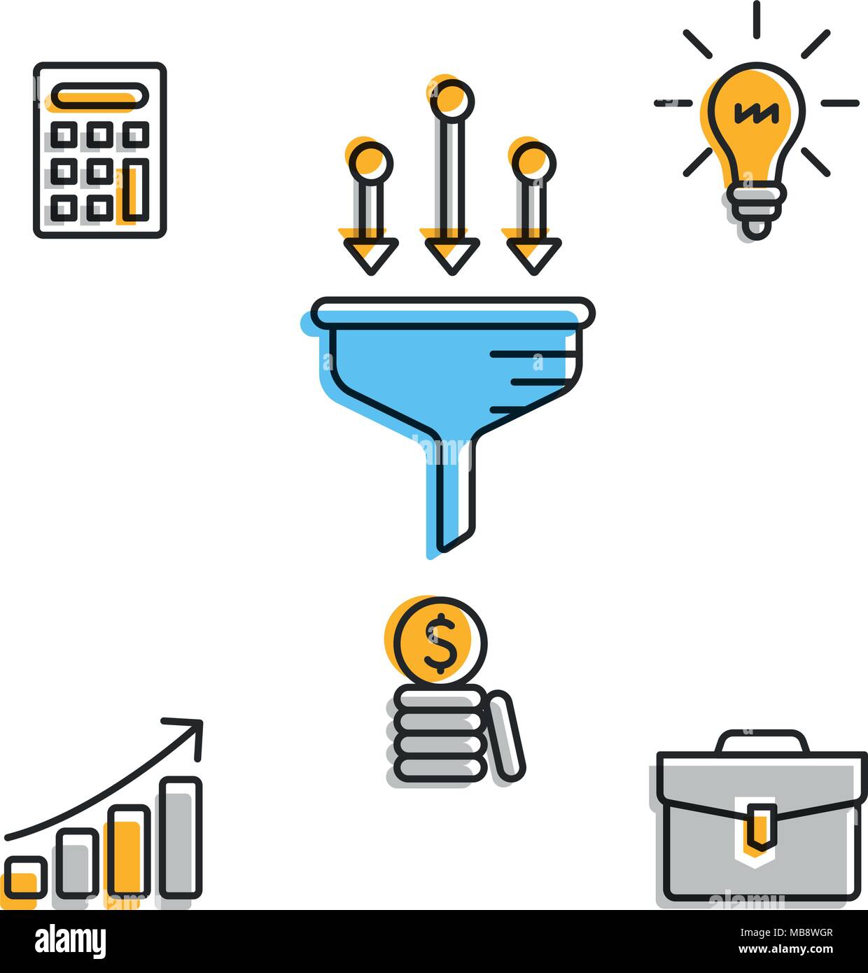 Colorful set of successful business icons Stock Vector Image & Art - Alamy