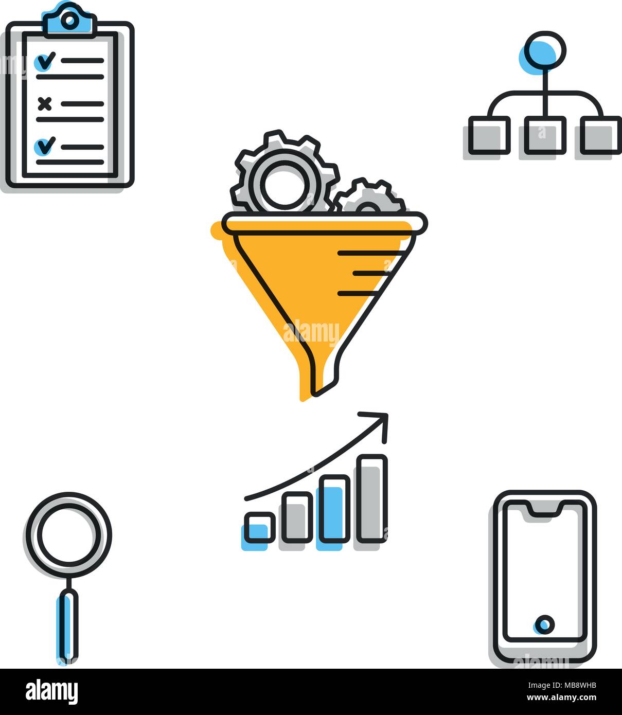 Search solution icons set Cut Out Stock Images & Pictures - Alamy