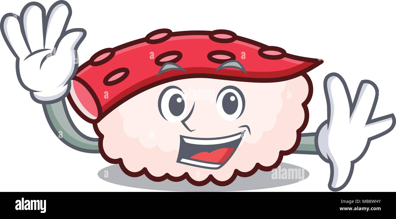 Waving tako sushi character cartoon Stock Vector Image & Art - Alamy