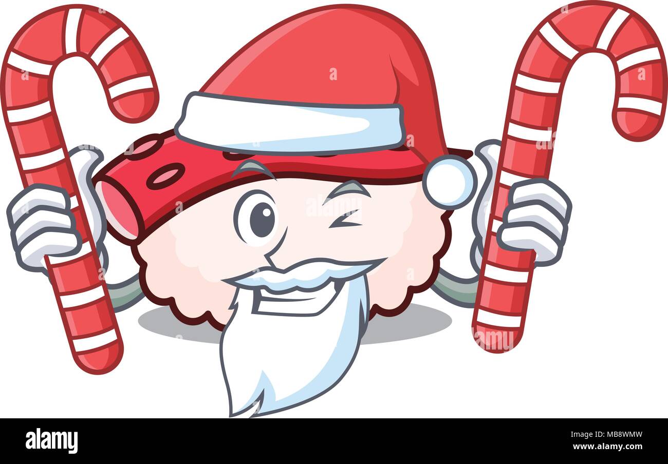 Santa with candy tako sushi mascot cartoon Stock Vector Image & Art - Alamy