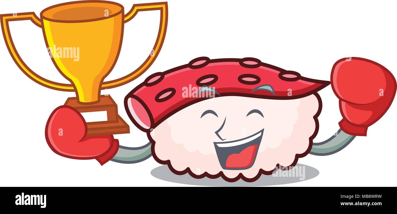 Boxing winner tako sushi mascot cartoon Stock Vector Image & Art - Alamy