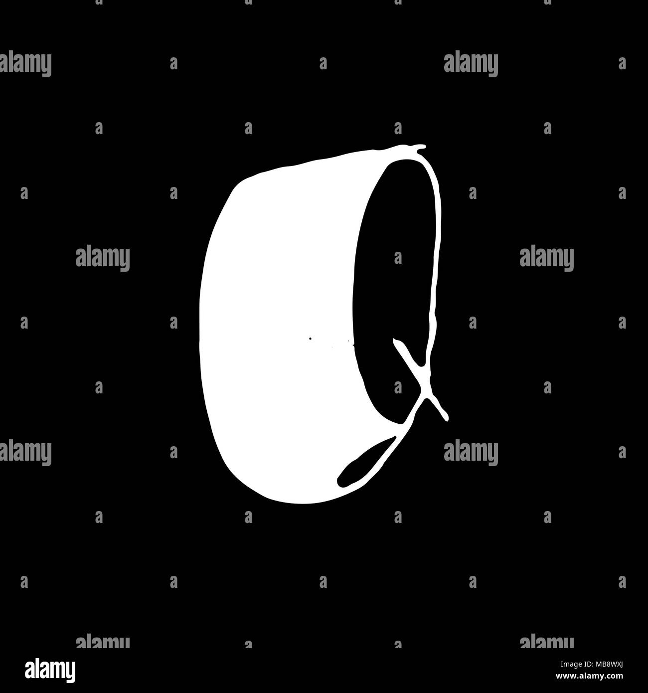 Letter Q. Handwritten by dry brush. Rough strokes textured font. Vector ...