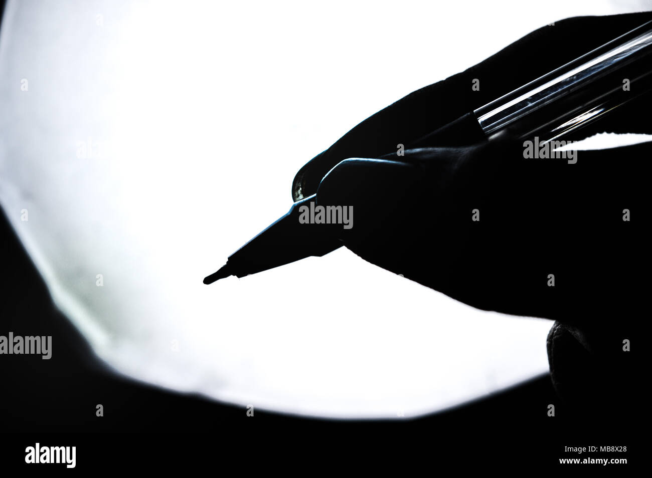 photograph of my hand while writing .. 12141212 Stock Photo - Alamy