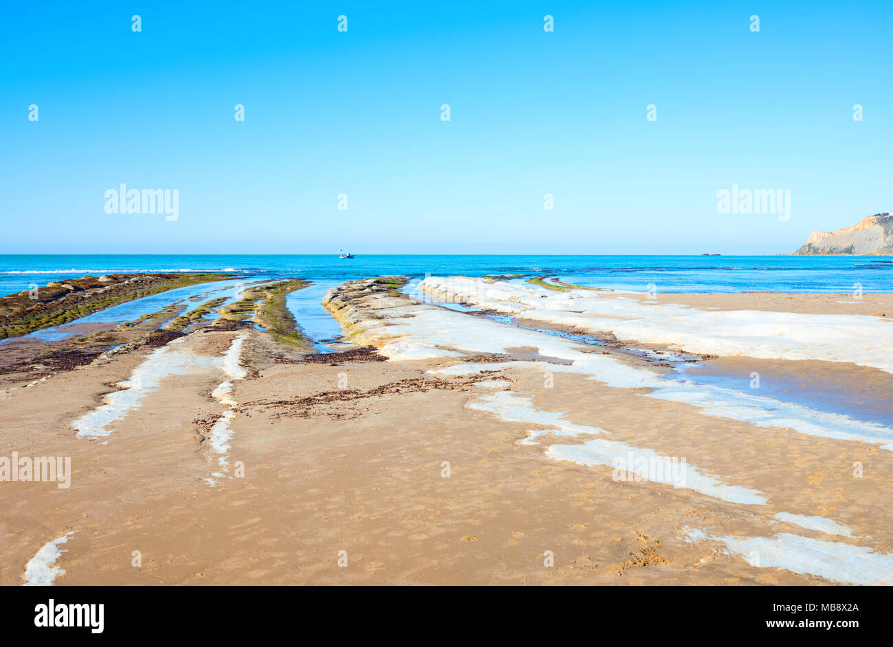 Italy, Sicily island, Realmonte, view of the Mayata beach in the Scala ...