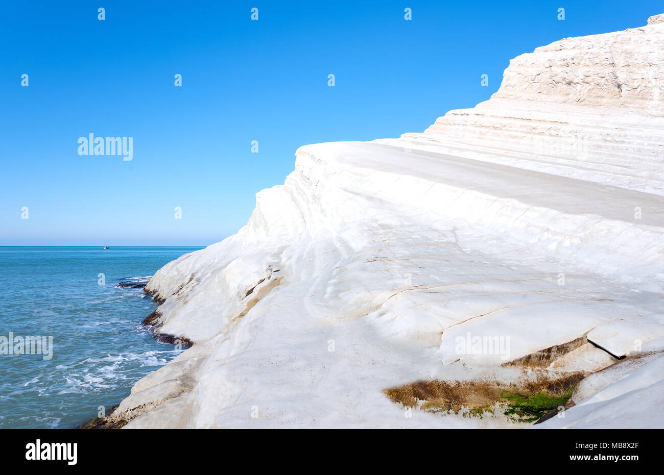 Italy, Sicily island, Realmonte, the white limestone rocks on the sea ...