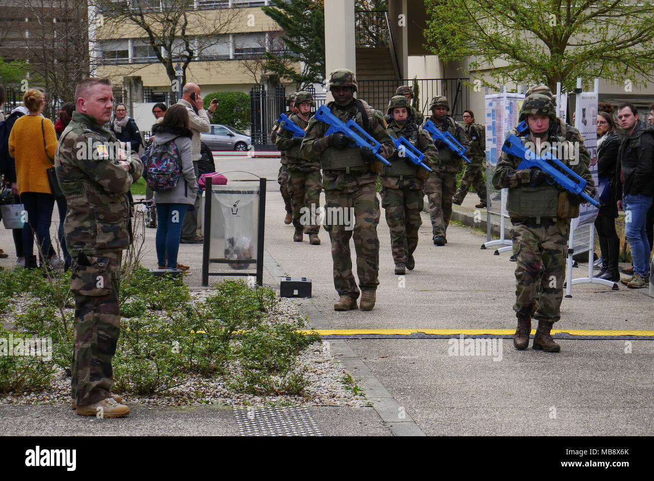 Soldiers patrolling during a drill, Lyon, France Stock Photo - Alamy
