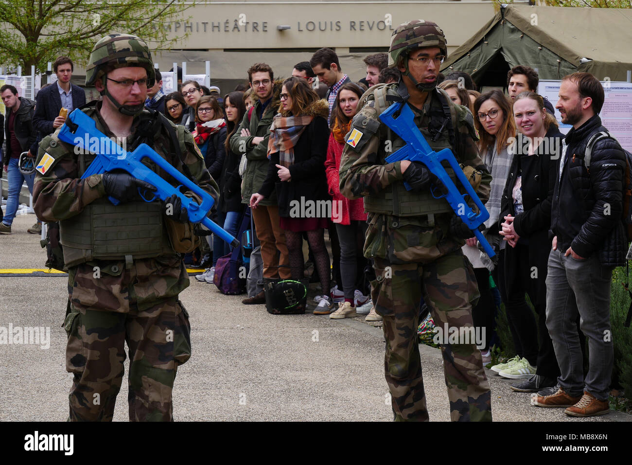 Soldiers patrolling during a drill, Lyon, France Stock Photo - Alamy