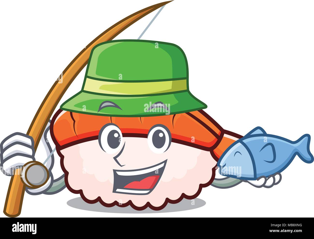 Fishing ebi sushi mascot cartoon Stock Vector Image & Art - Alamy