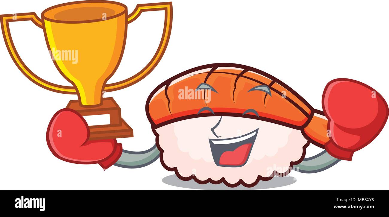 Boxing winner ebi sushi mascot cartoon Stock Vector Image & Art - Alamy