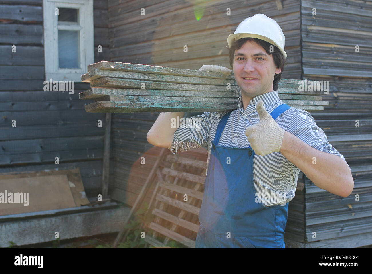 a man in the form of a builder Stock Photo - Alamy