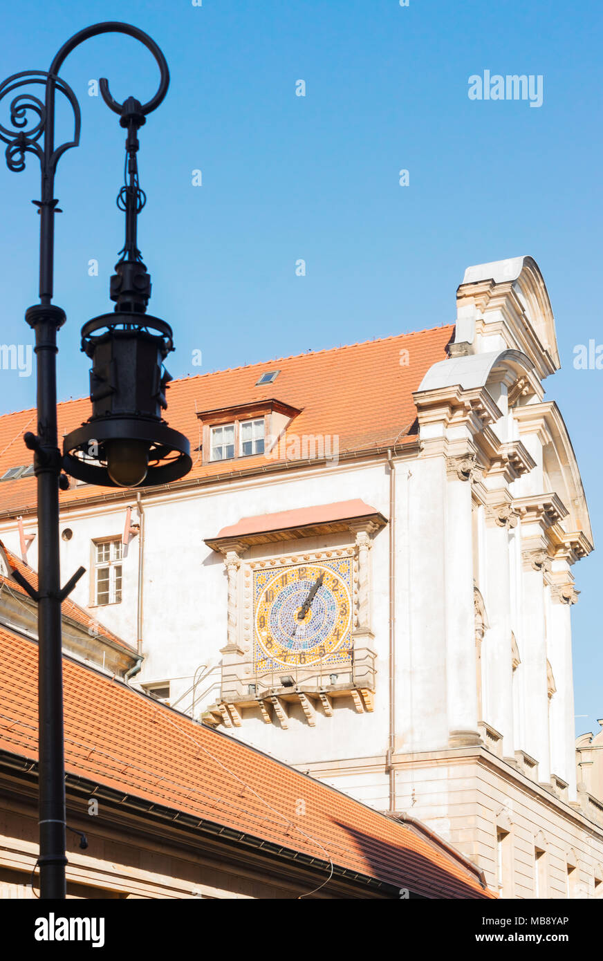 old mosaic clock, beautiful details of Poznan, Poland Stock Photo - Alamy