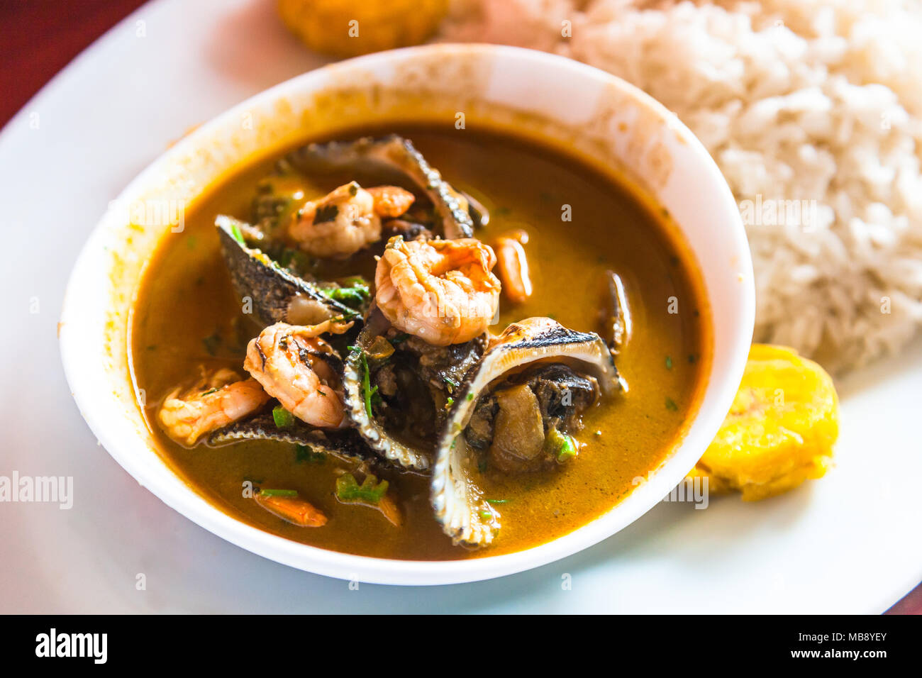 Mixed shell and shrimp, "Encocado" seafood stew with coconut Stock ...