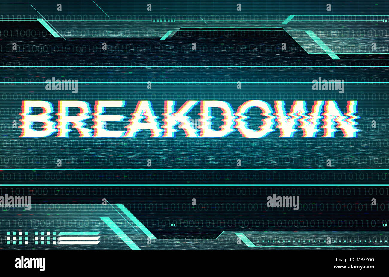 Abstract illustration of distorted display screen. Breakdown ...