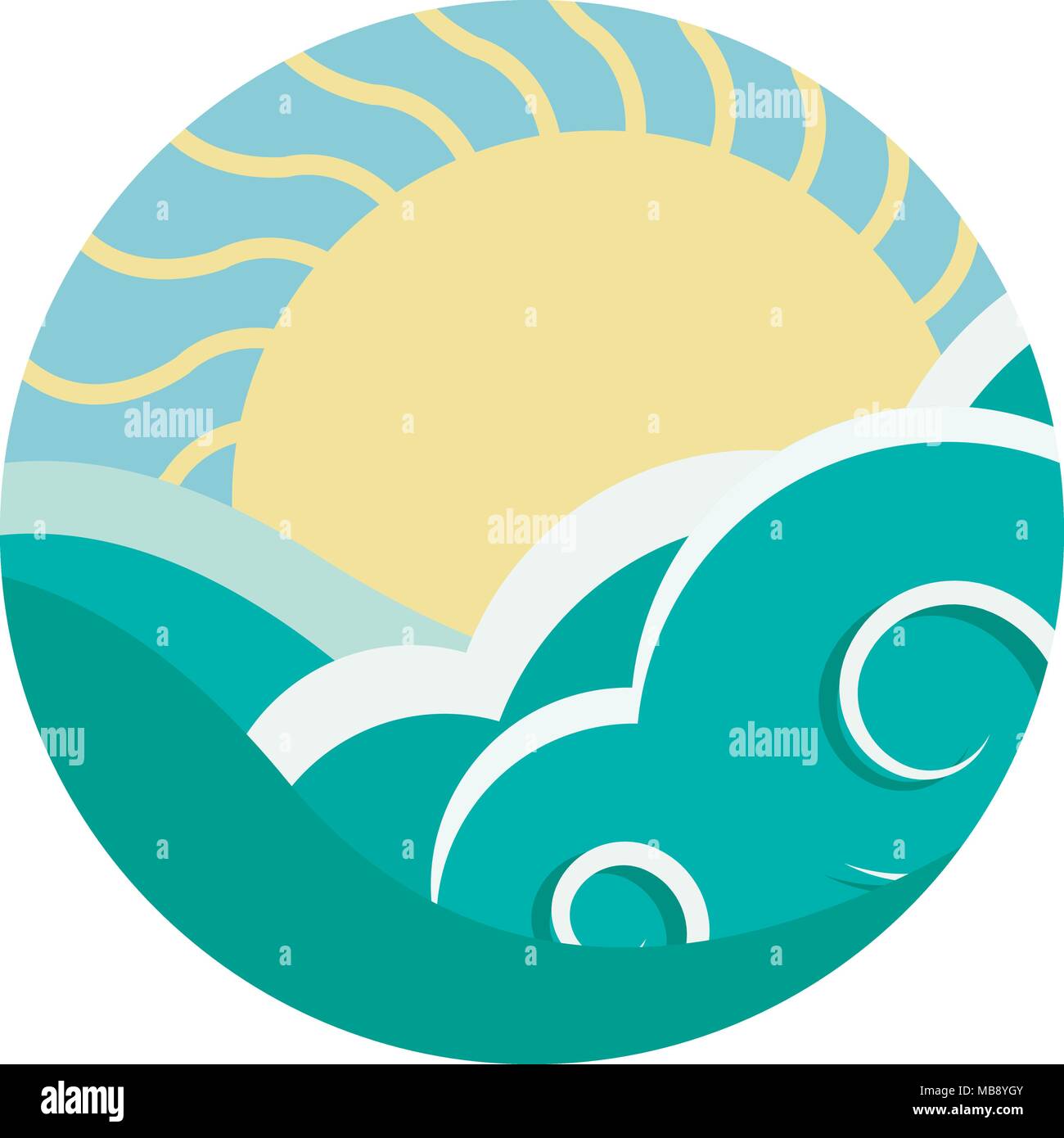 Travel agency vector design template. Sea, Horizon, Sun - Creative ...
