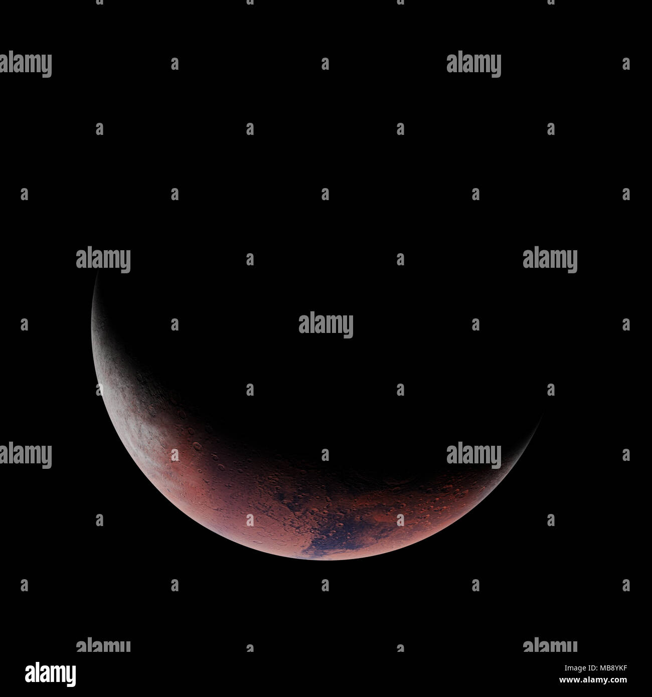 sunrise on Mars isolated on black background Stock Photo - Alamy