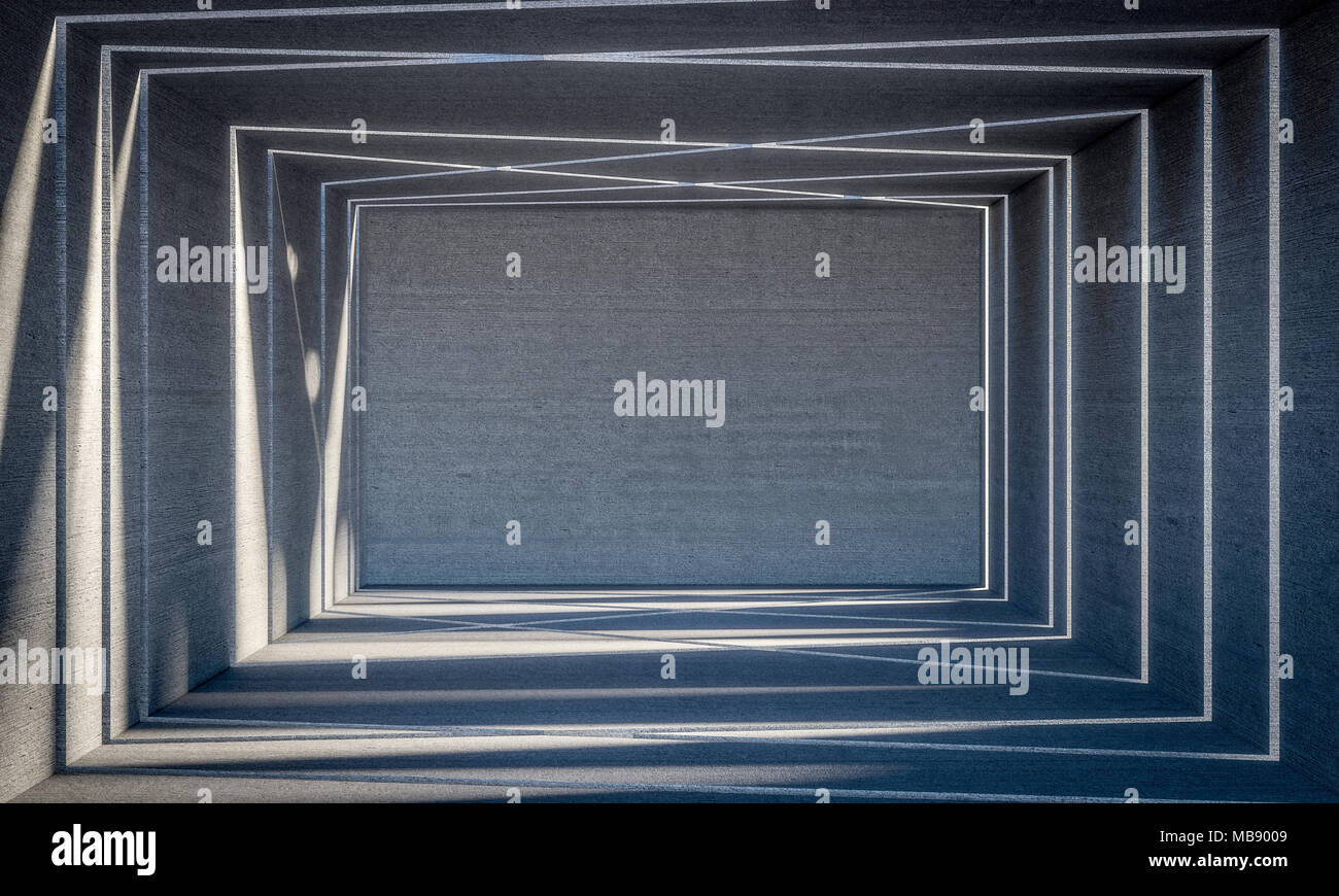 concrete room and light ray 3d rendering image Stock Photo - Alamy