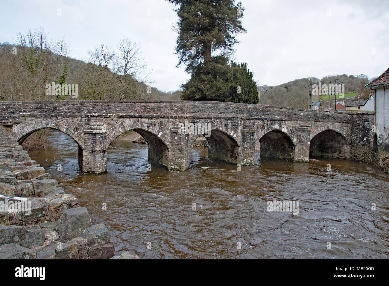 Dulverton Bridge over the River Barle Stock Photo - Alamy