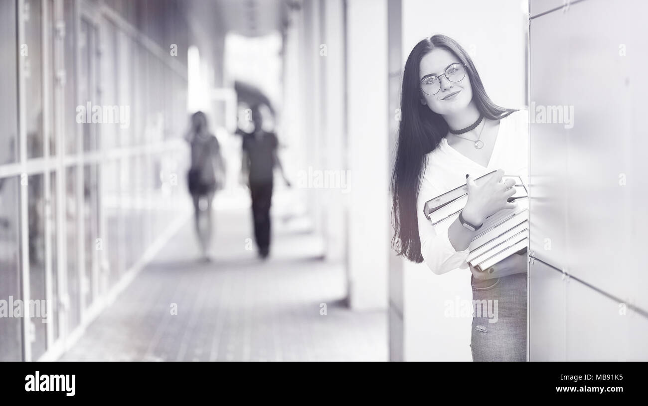 Young girl student on the street Stock Photo - Alamy