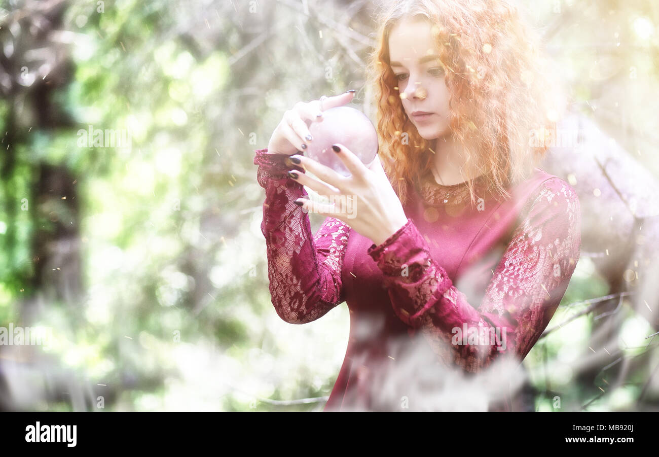 Witch ritual in a forest Stock Photo - Alamy