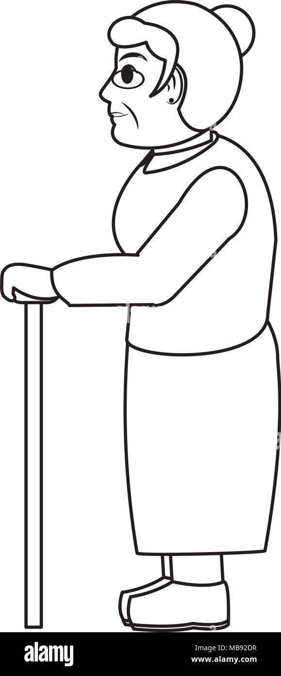 Old Lady Walking Stick On High Resolution Stock Photography and Images ...