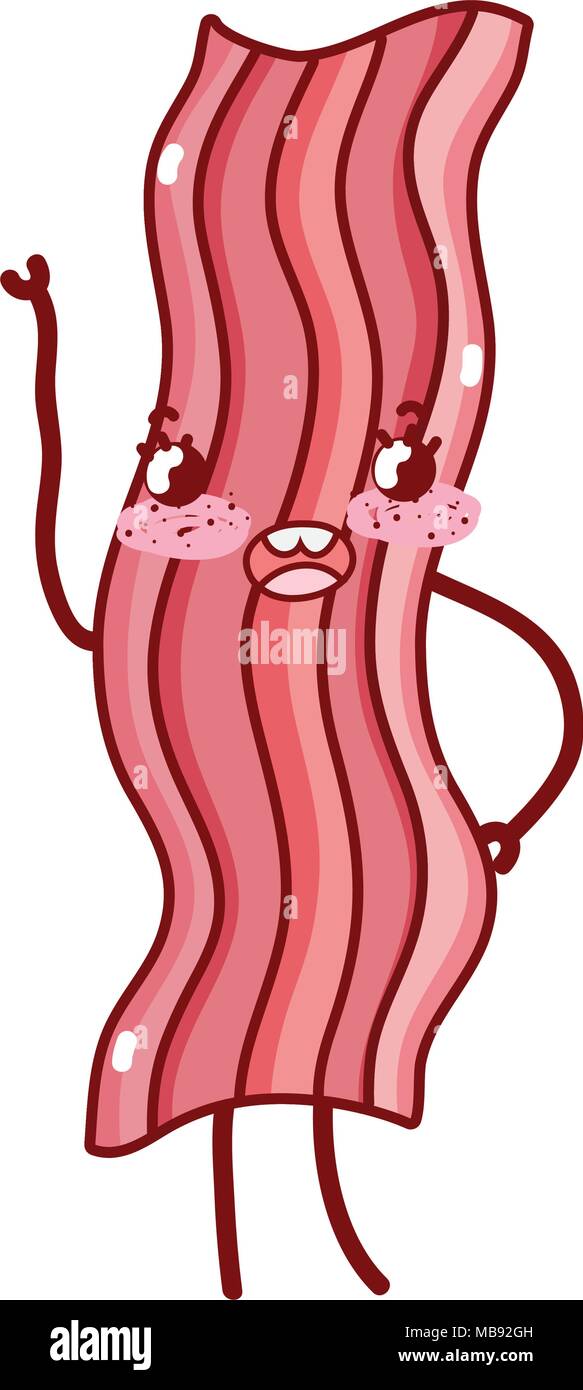kawaii happy bacon with arms and legs Stock Vector Image & Art - Alamy