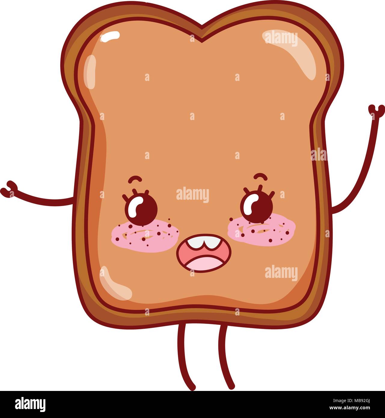kawaii happy slice bread with arms and legs Stock Vector Image & Art ...