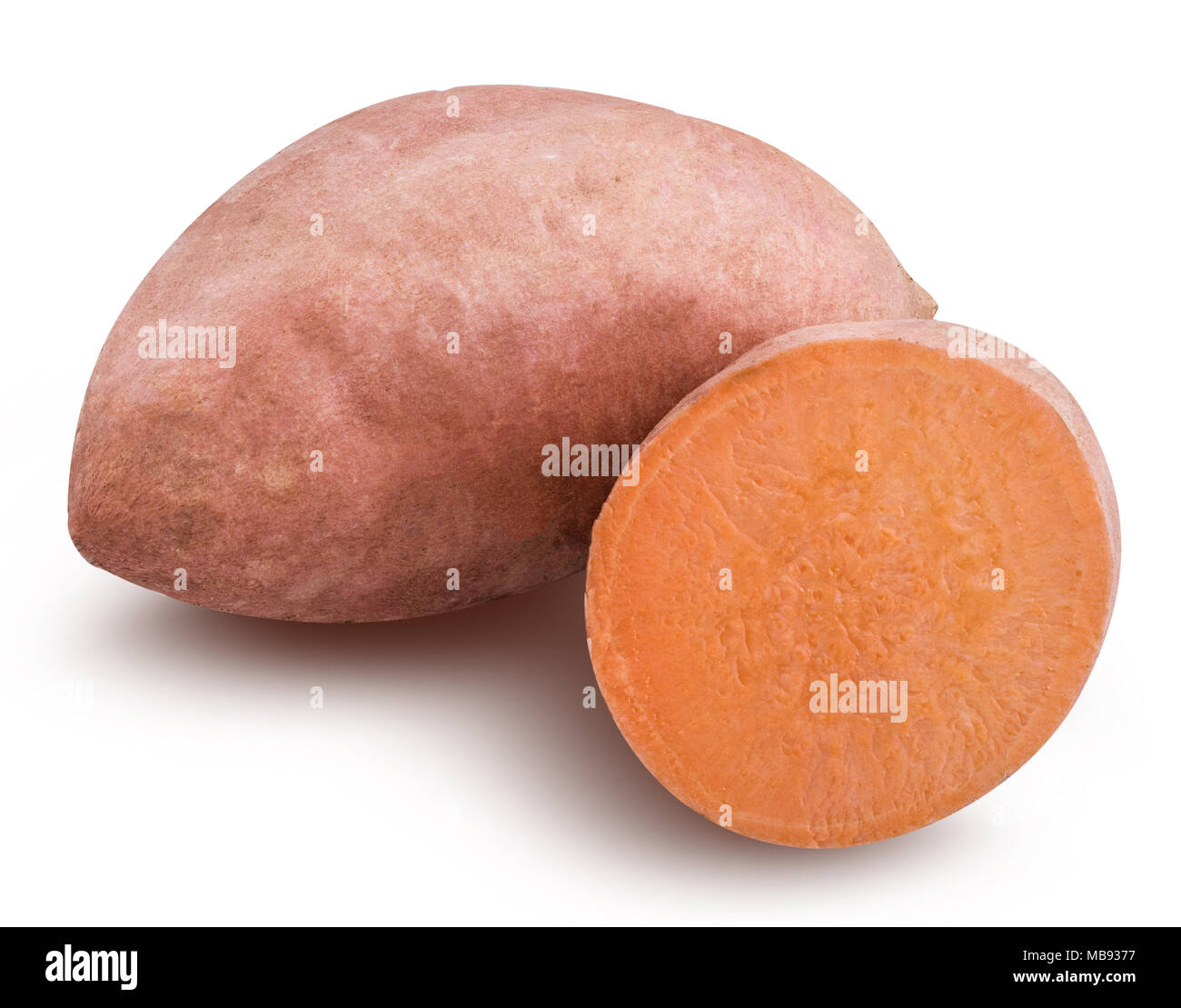 Sweet potato isolated with shadow on white background. Clipping path ...