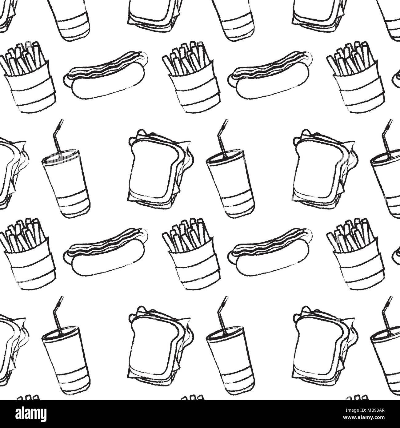 grunge tasty fastfood unhealthy meal background Stock Vector Image ...