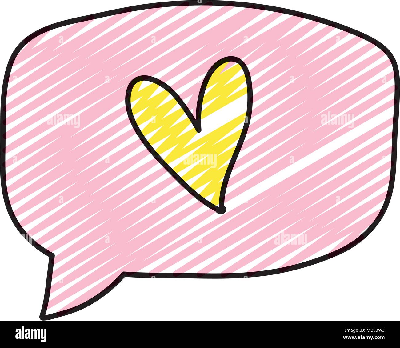 doodle heart inside chat bubble text message Stock Vector Image & Art ...