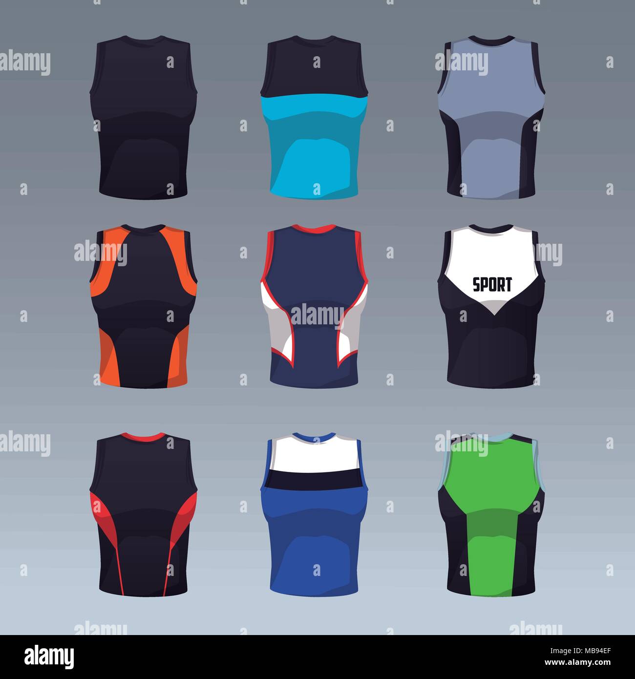 Set of sleeveless shirts Stock Vector Image & Art - Alamy