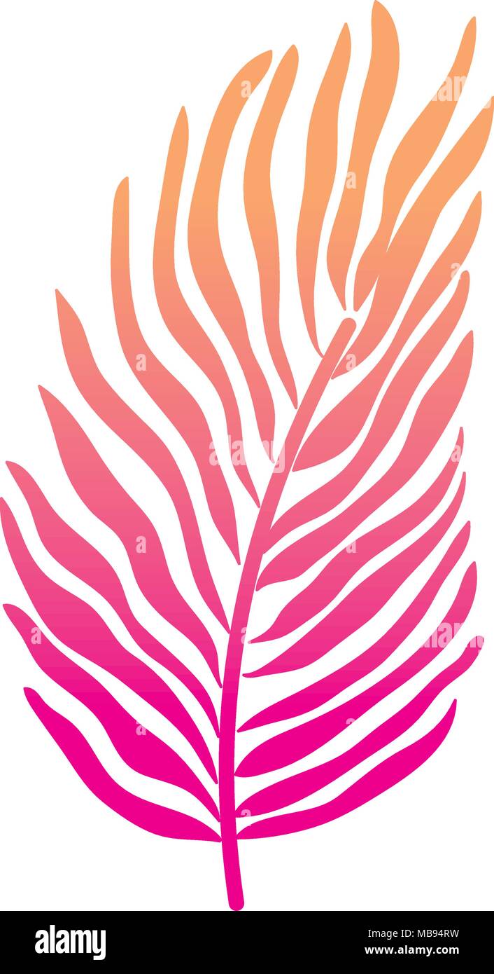 degraded line tropical tree branch with nature leaves Stock Vector ...