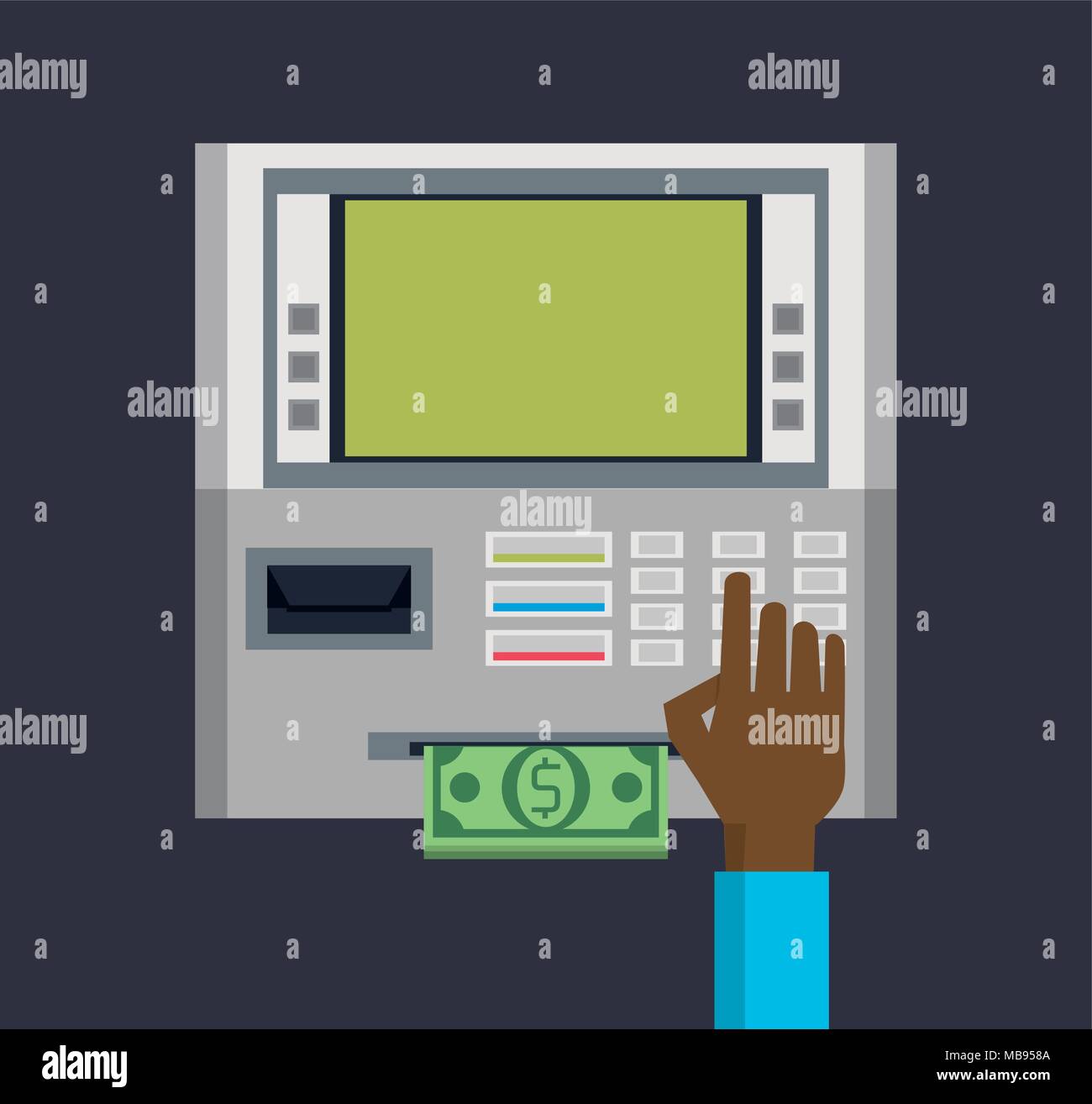 Using bank ATM Stock Vector Image & Art - Alamy