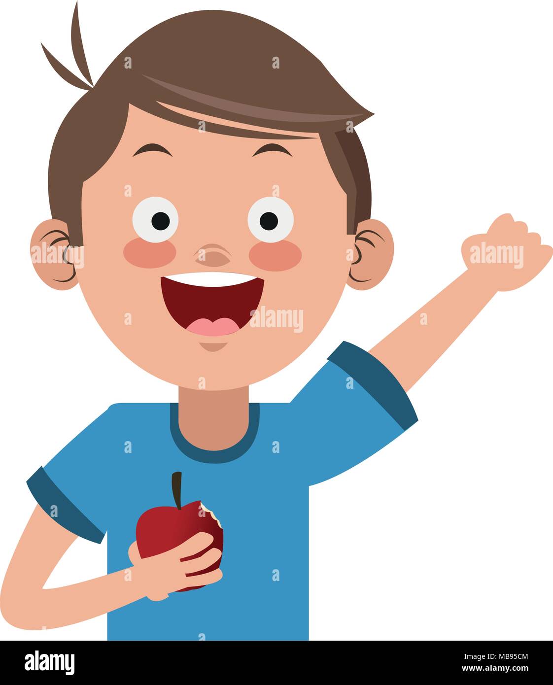 Cute boy with apple Stock Vector Image & Art - Alamy