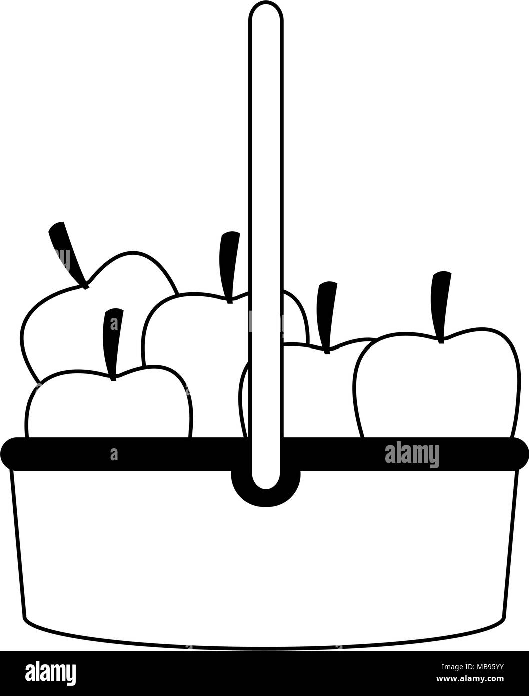 Apples vector illustration icon Black and White Stock Photos & Images ...