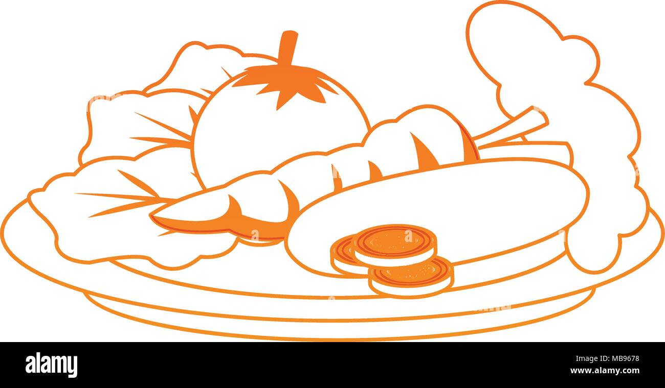 Vegetables on dish Stock Vector Image & Art - Alamy