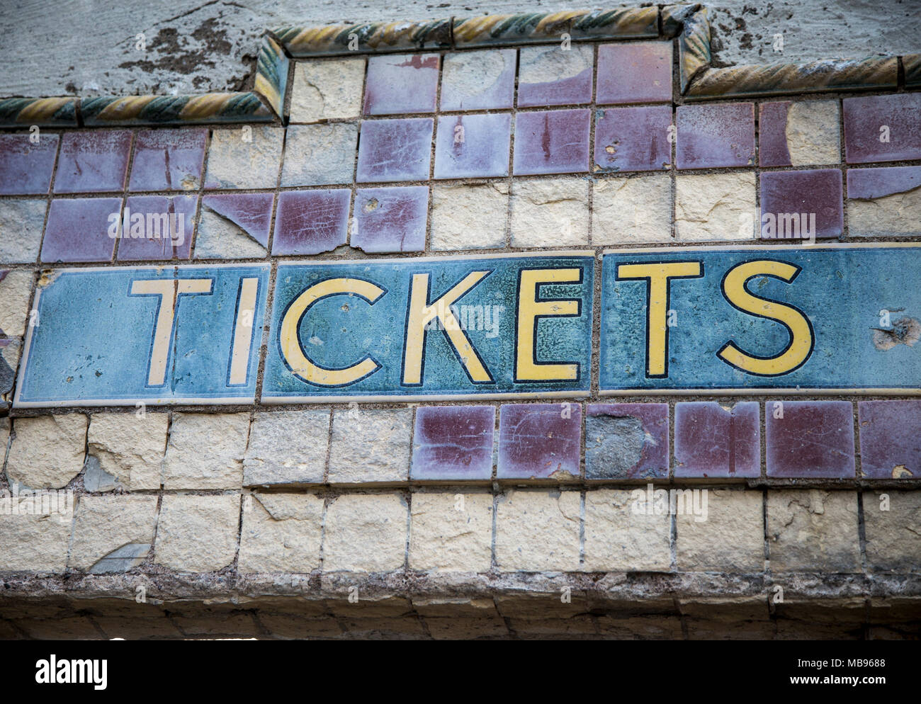 Tickets sign on the wall at Hinchliffe Stadium in Patterson, NJ Stock ...