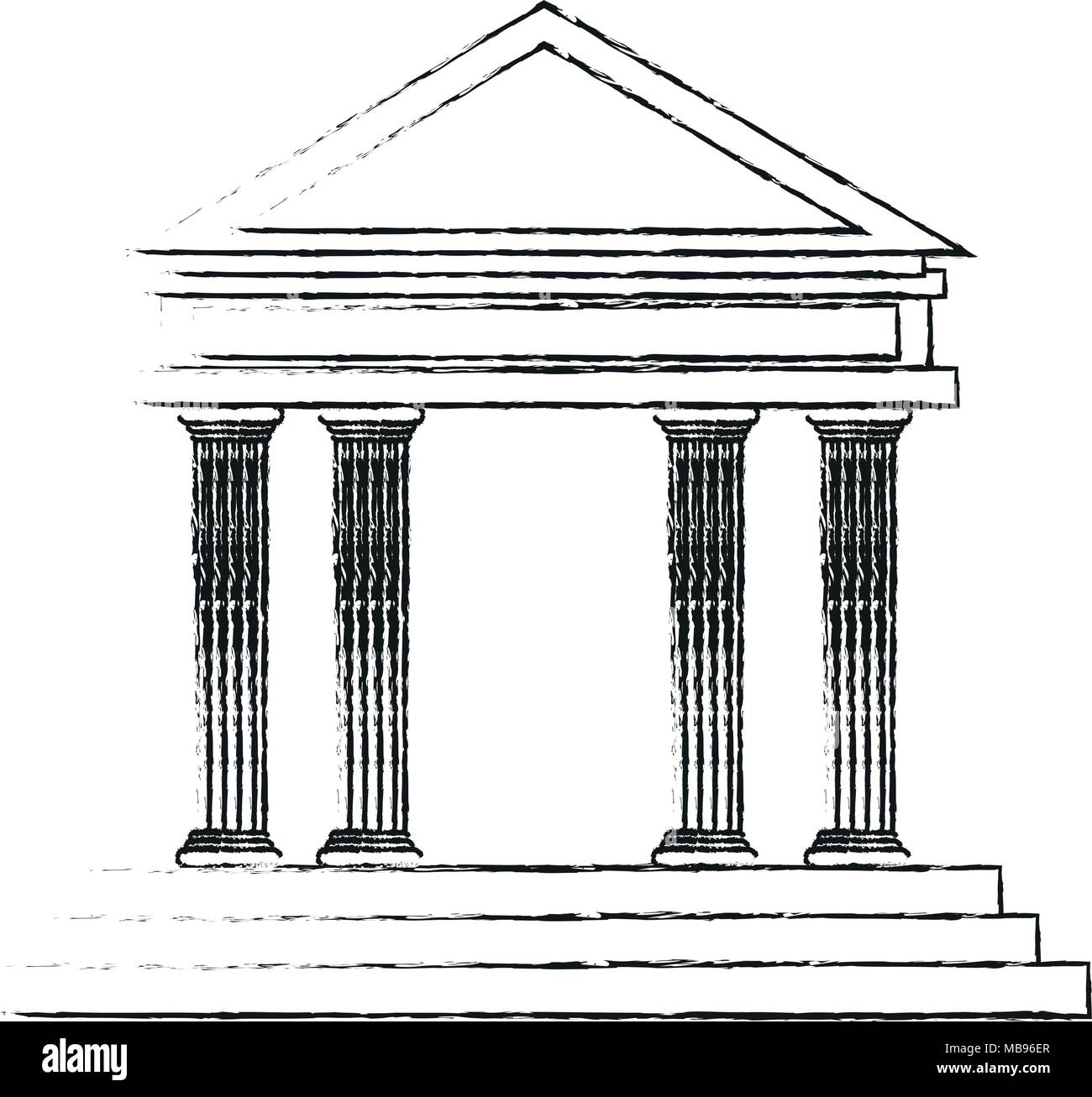 Bank columns building sketch Stock Vector Image & Art - Alamy