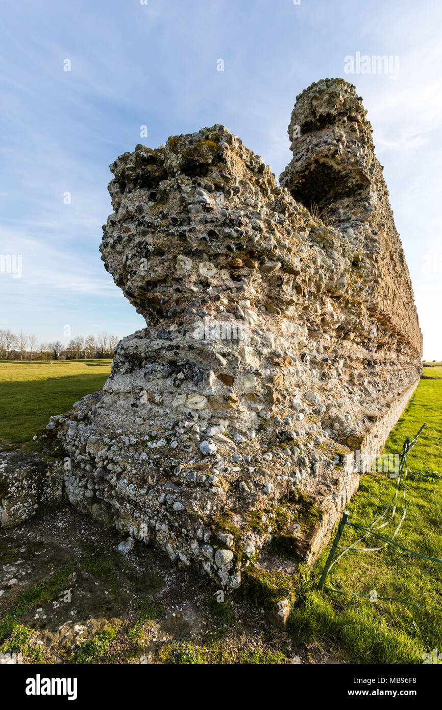 England, Richborough Roman castle. The West Gate of the 3rd century ...