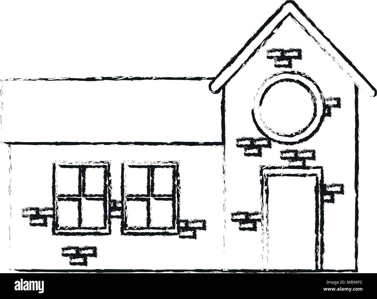 Bricks urban church building sketch Stock Vector Image & Art - Alamy