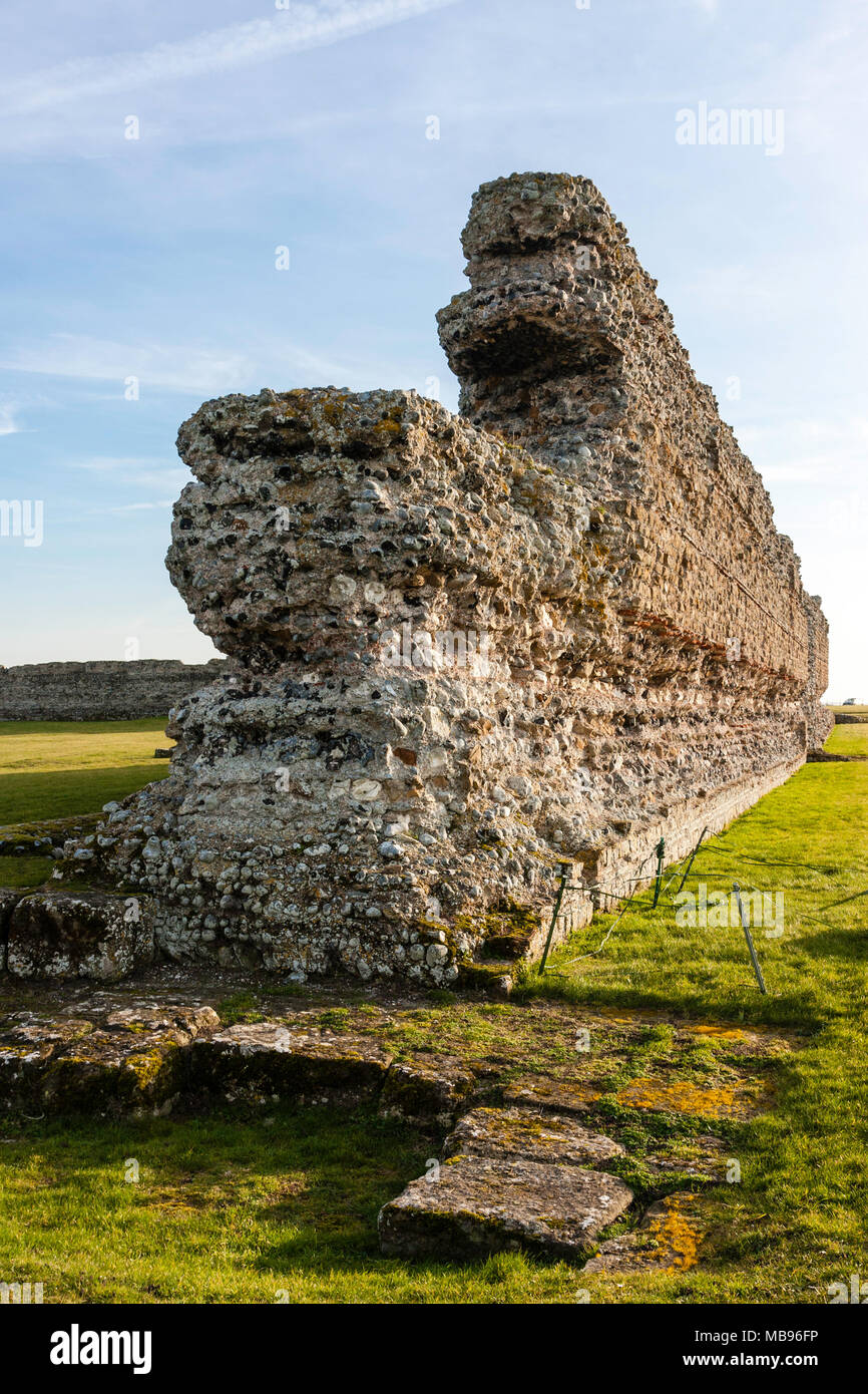 England, Richborough Roman castle. The West Gate of the 3rd century ...