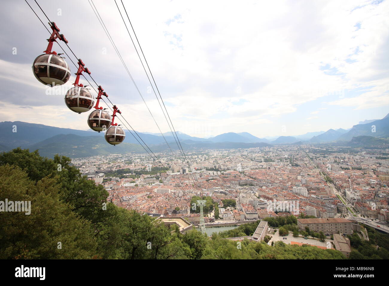 A view on the cable car in Grenoble, France Stock Photo - Alamy