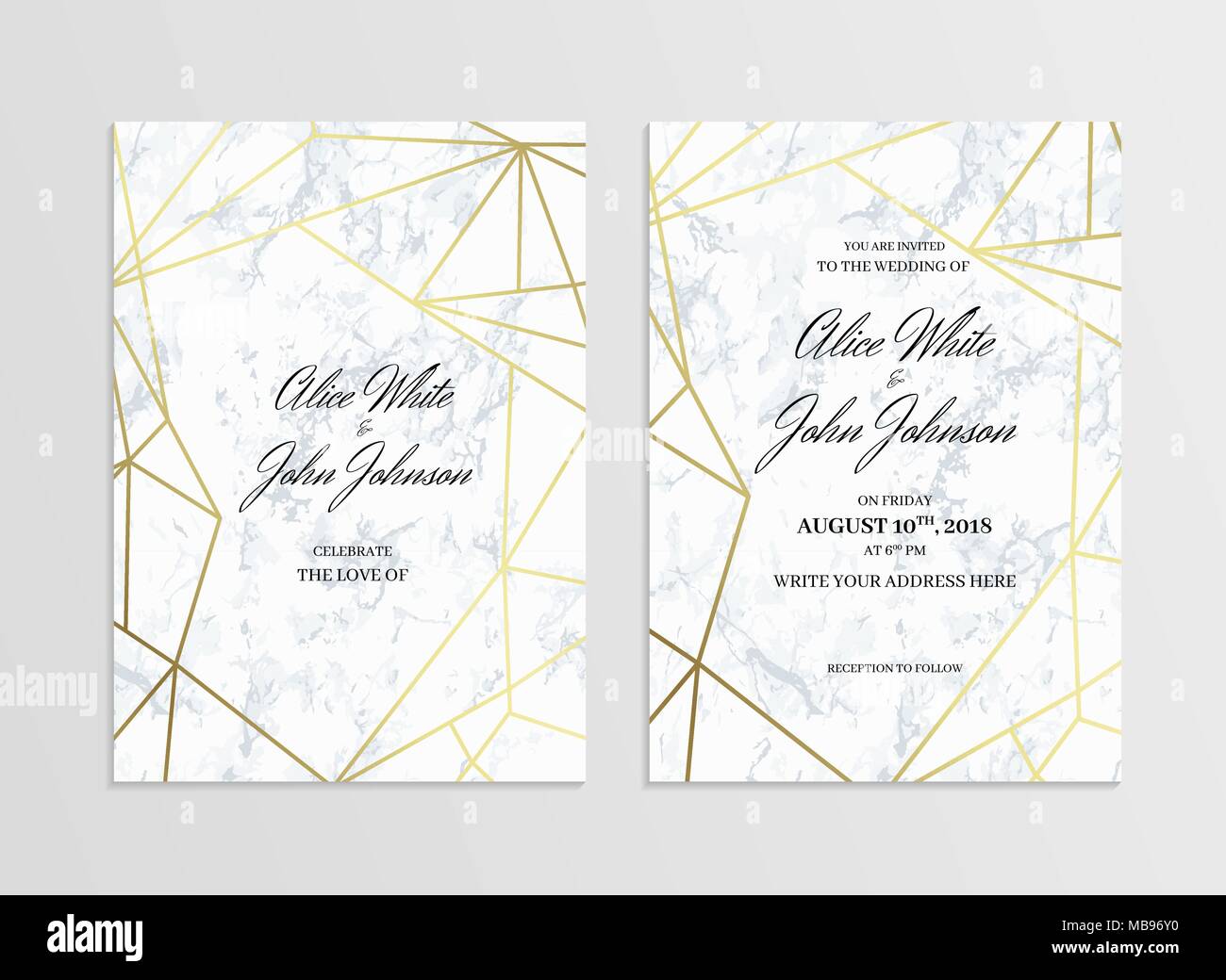 Invitation card template of geometric design Stock Vector Image & Art ...