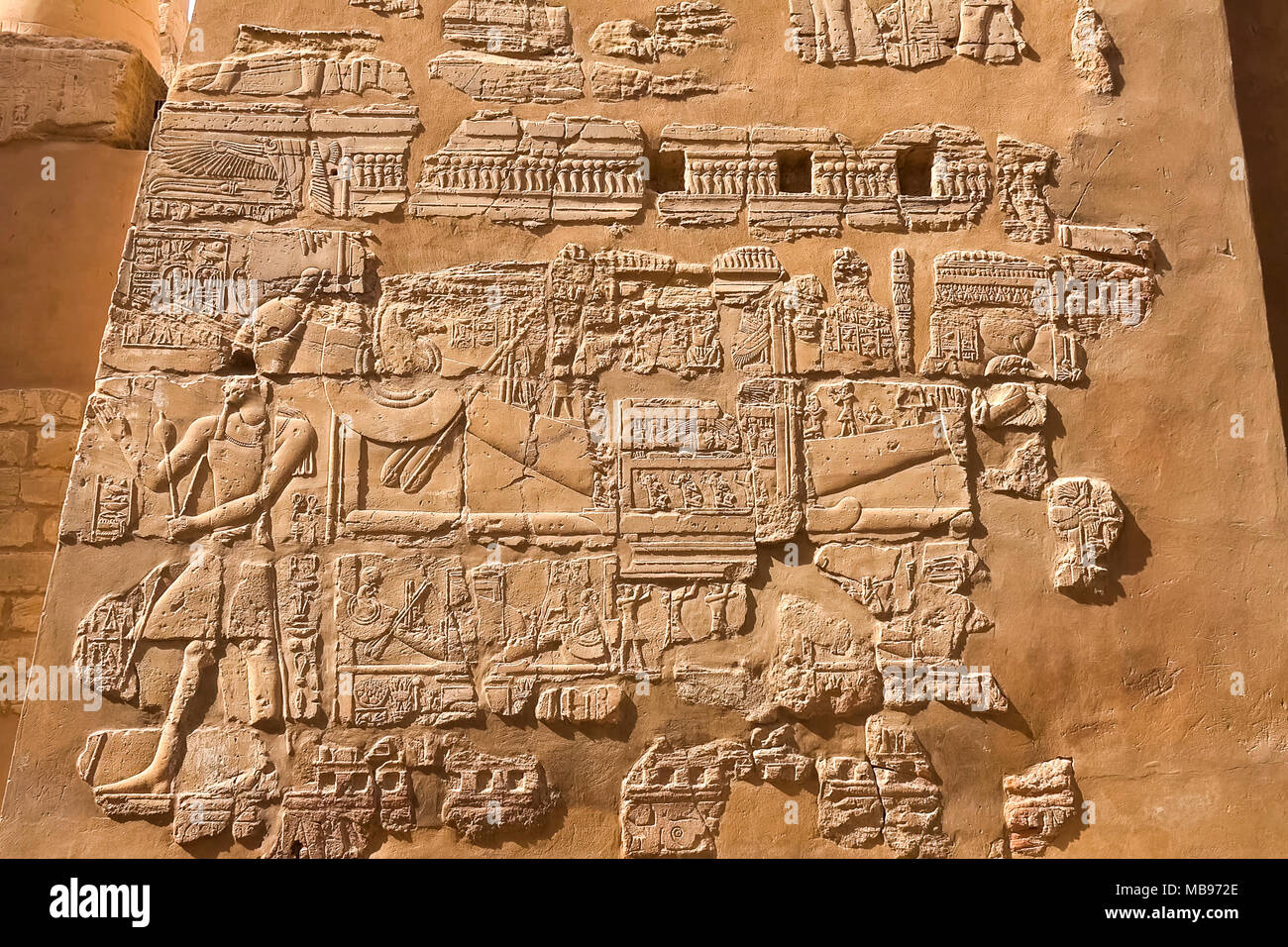 Egyptian hieroglyphs and drawings on the walls and columns. Egyptian ...