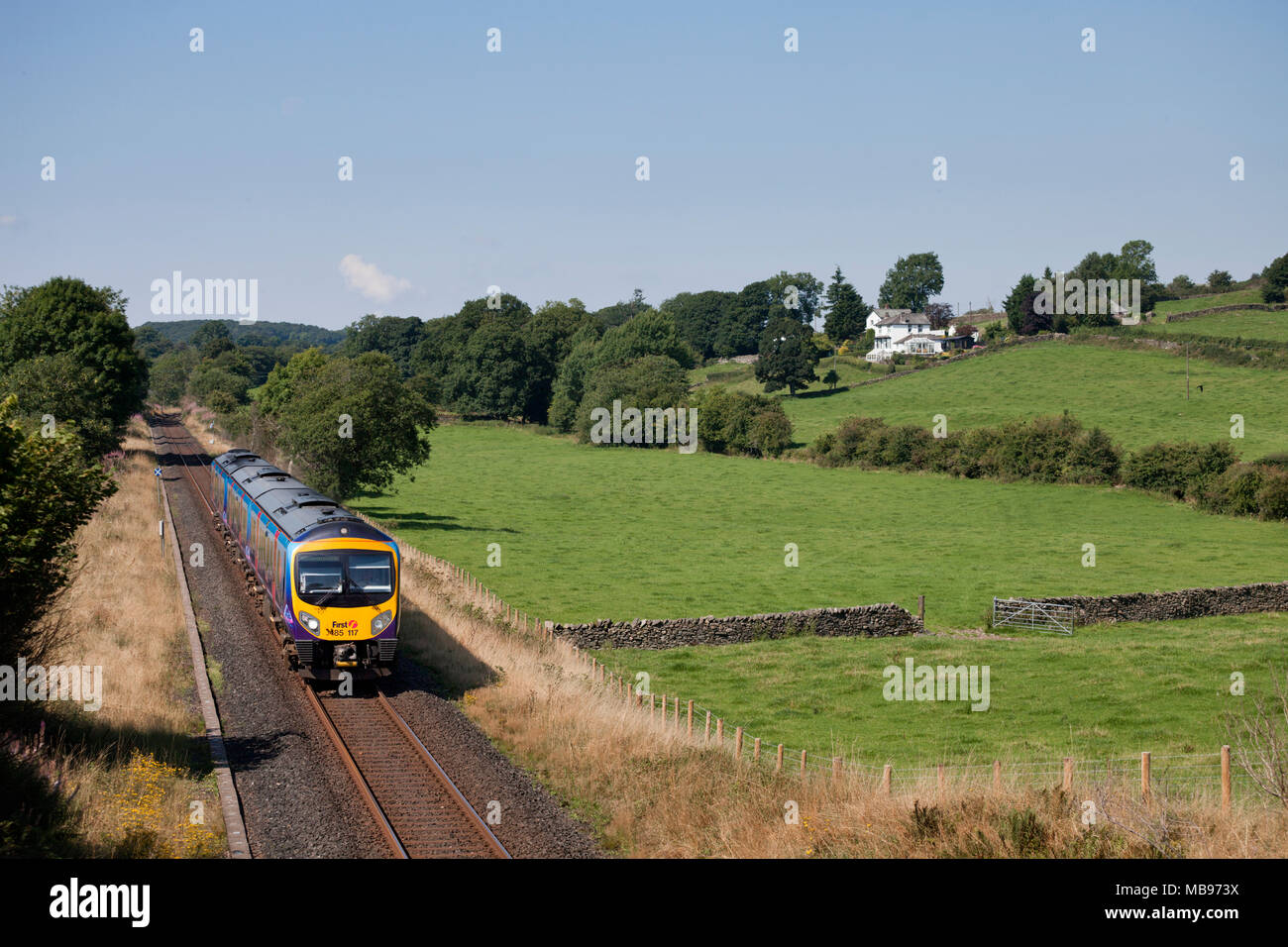 A First Transpennine express class 185 diesel train at Bowston west of ...